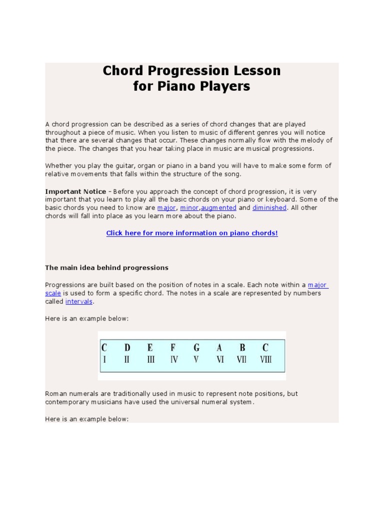 Chord Progression Lesson | PDF | Chord (Music) | Scale (Music)