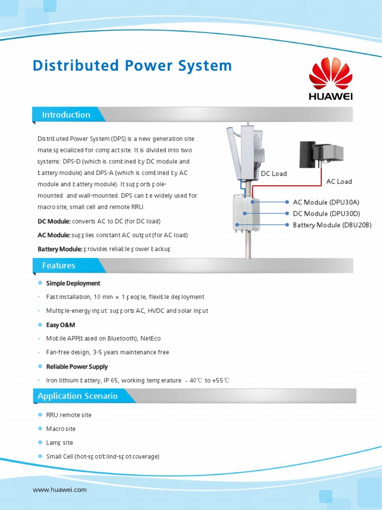 HUAWEI Distributed Power System Datasheet | PDF | Electric Power System ...