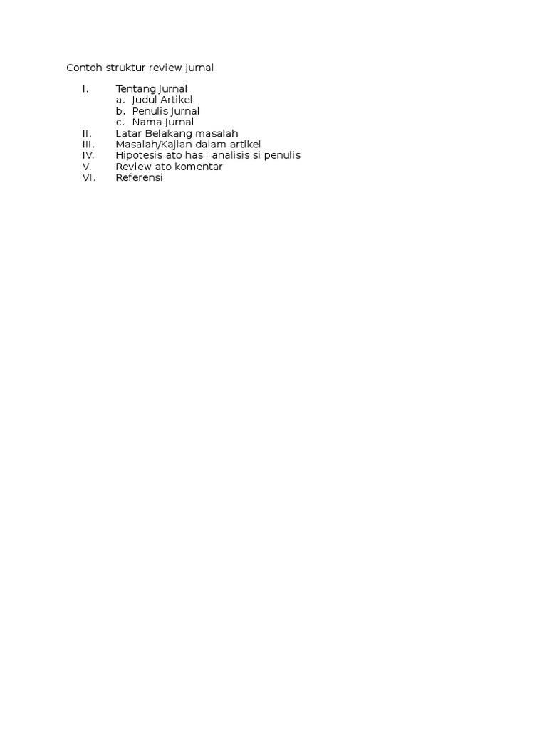 Contoh Struktur Review Jurnal | PDF