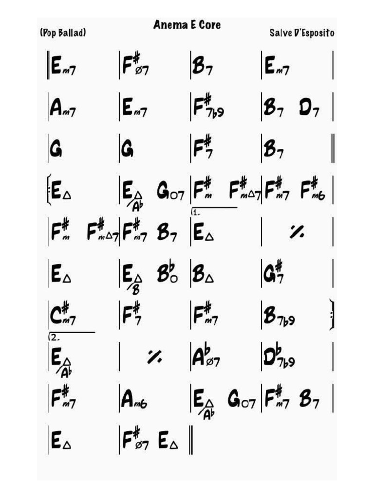 Anema e Core Chart | PDF