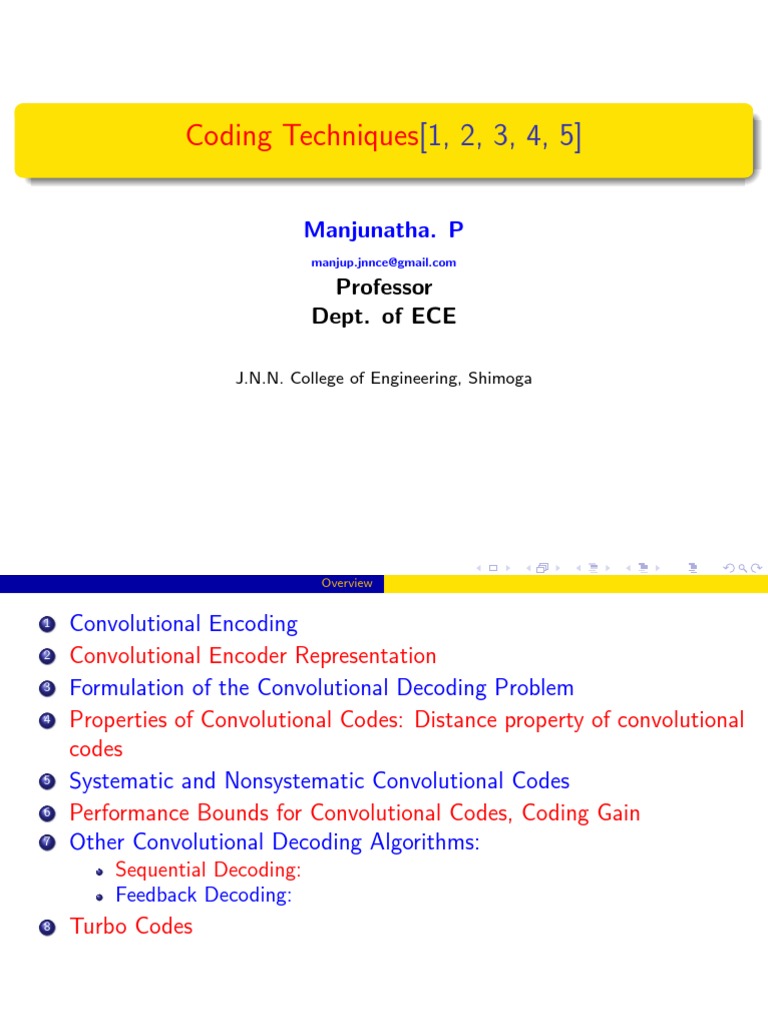 Convolutional Codes | PDF | Forward Error Correction | Notation