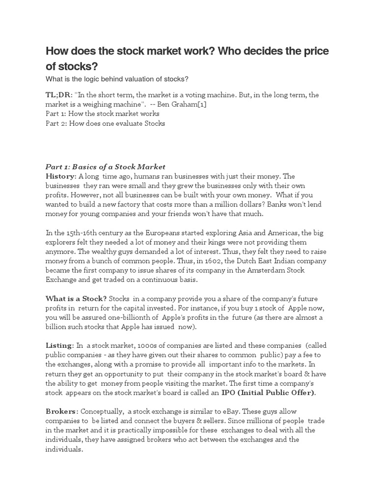 How Does The Stock Market Work | PDF | Stocks | Interest Rates
