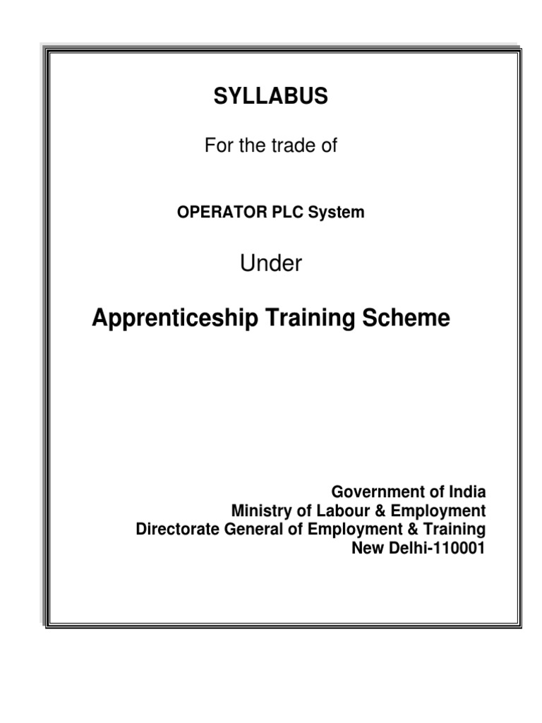 Operator Plc System Pdf Programmable Logic Controller Apprenticeship