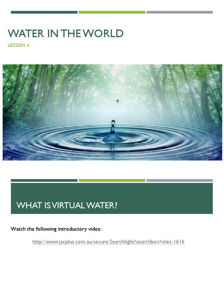 4 Virtual Water | PDF | Reclaimed Water | Water Resources