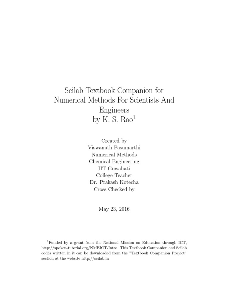 Numerical Methods For Scientists and Engineers - K. S. Rao | PDF ...