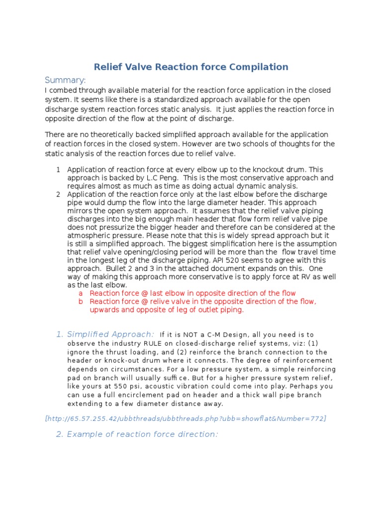 Relief Valve Reaction Force Analysis | PDF | Fluid Dynamics | Force