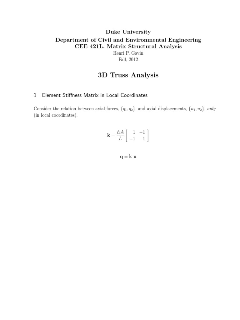 3D Truss Analysis | PDF | Visual Cortex | Mathematical Concepts