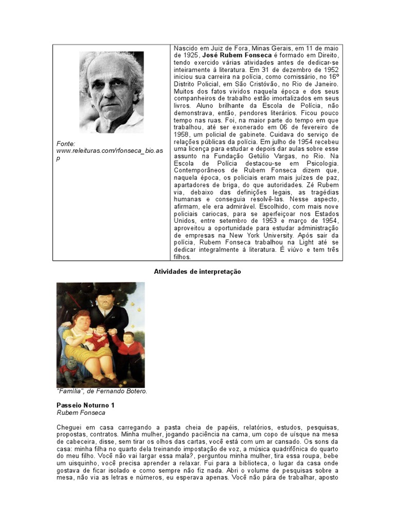 Passeio Noturno Rubem Fonseca | PDF