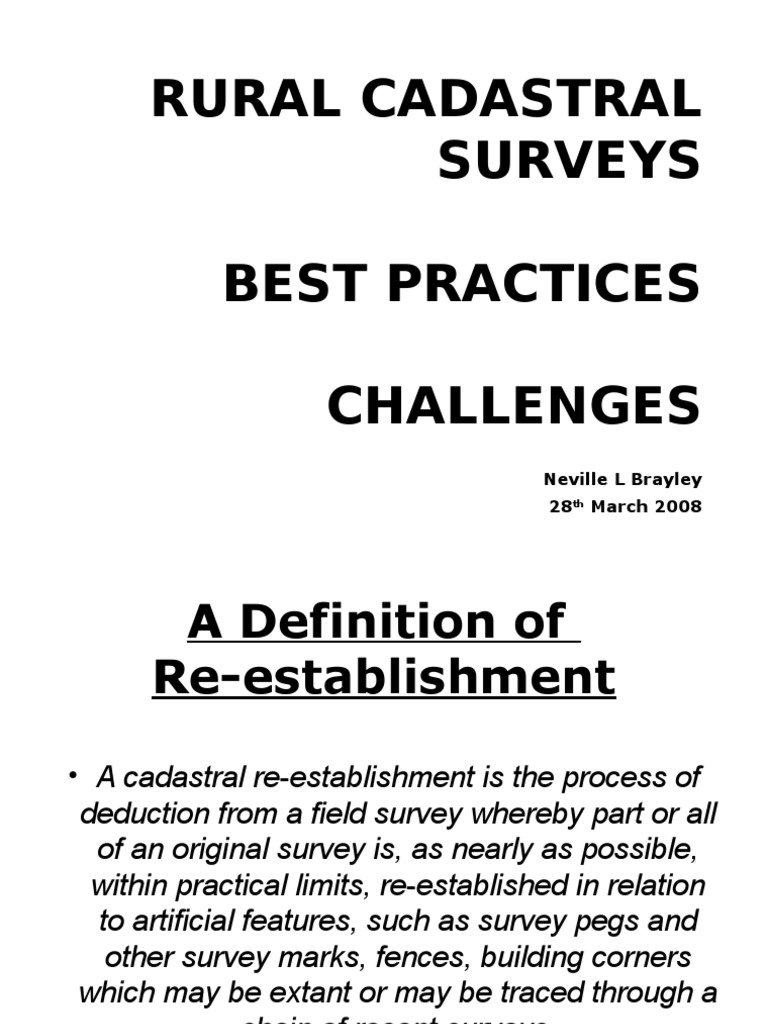Cadastral Surveys Best Practices | PDF | Surveying | Geodesy