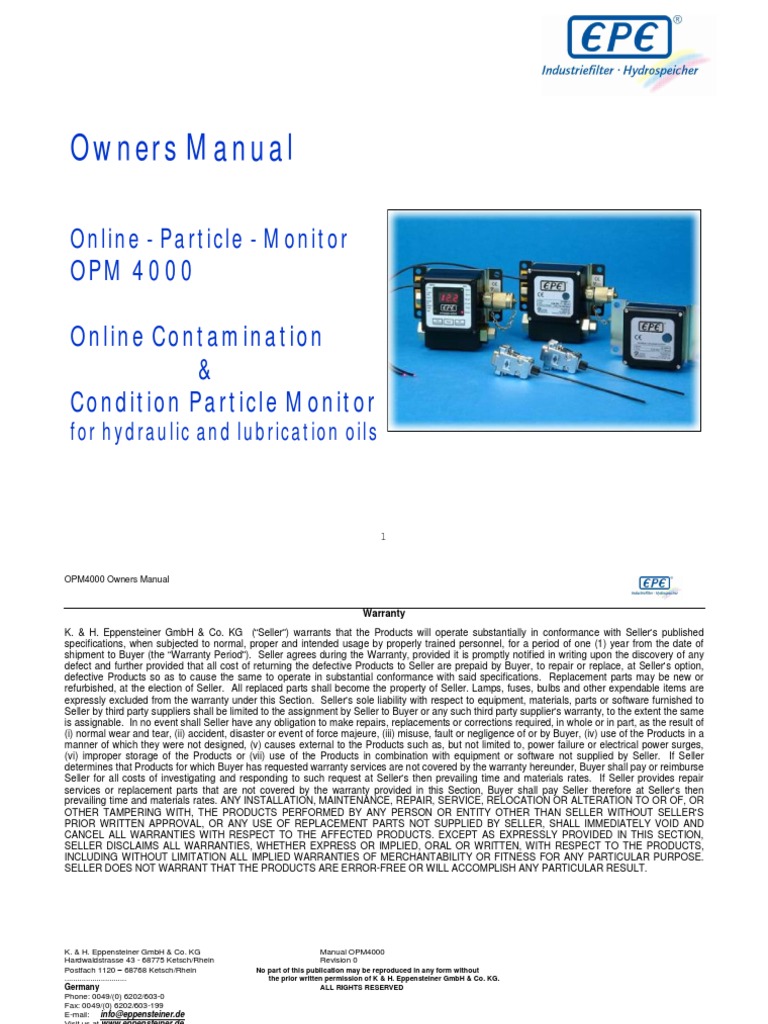 OPM 4000 Owners Manual English | PDF | Electronics | Computing