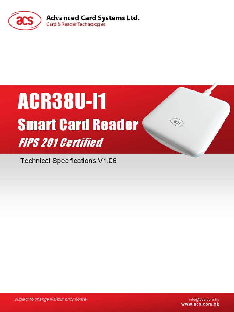 ACR38U-I1: Smart Card Reader | PDF | Smart Card | Usb
