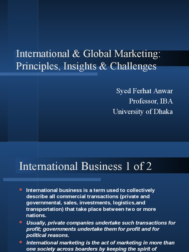 Concept of International and Global Marketing | PDF | International ...