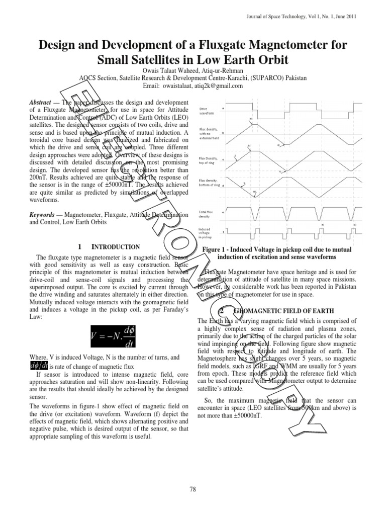 Design and Development of A Fluxgate Magnetometer | PDF | Magnetometer | Inductor