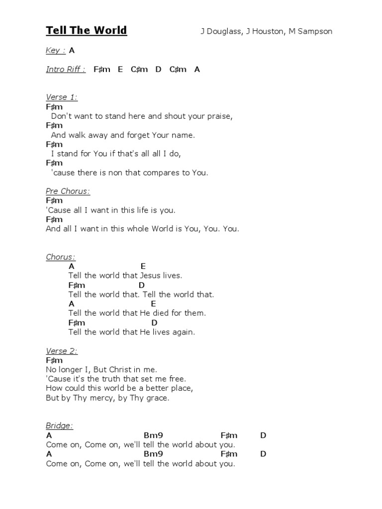 Tell The World - Hillsong United | PDF