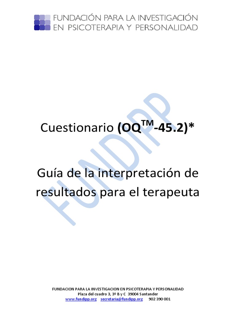 Interpretacion Oq 45 | PDF | Ansiedad | Depresión (estado de ánimo)
