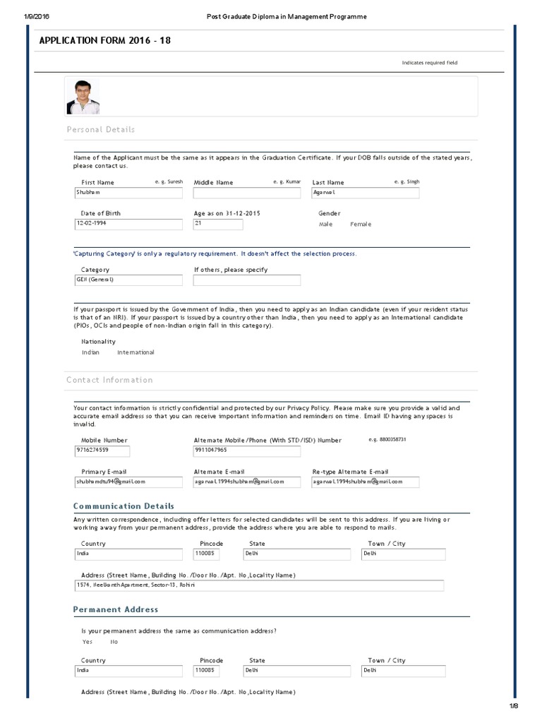 Form After CAT Score | PDF | Travel