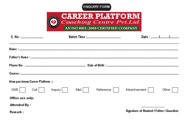 Enquiry Form | PDF | Business | Computers