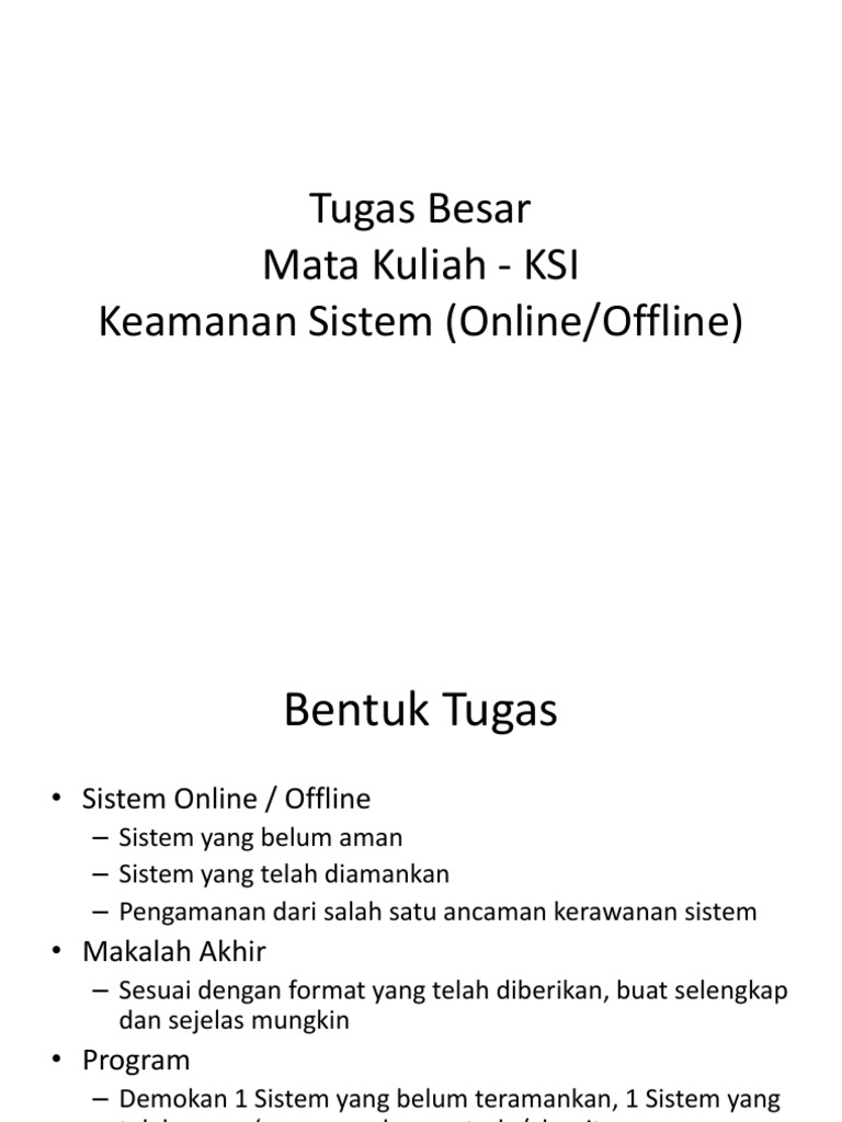 Tugas Besar KSI 2016 | PDF