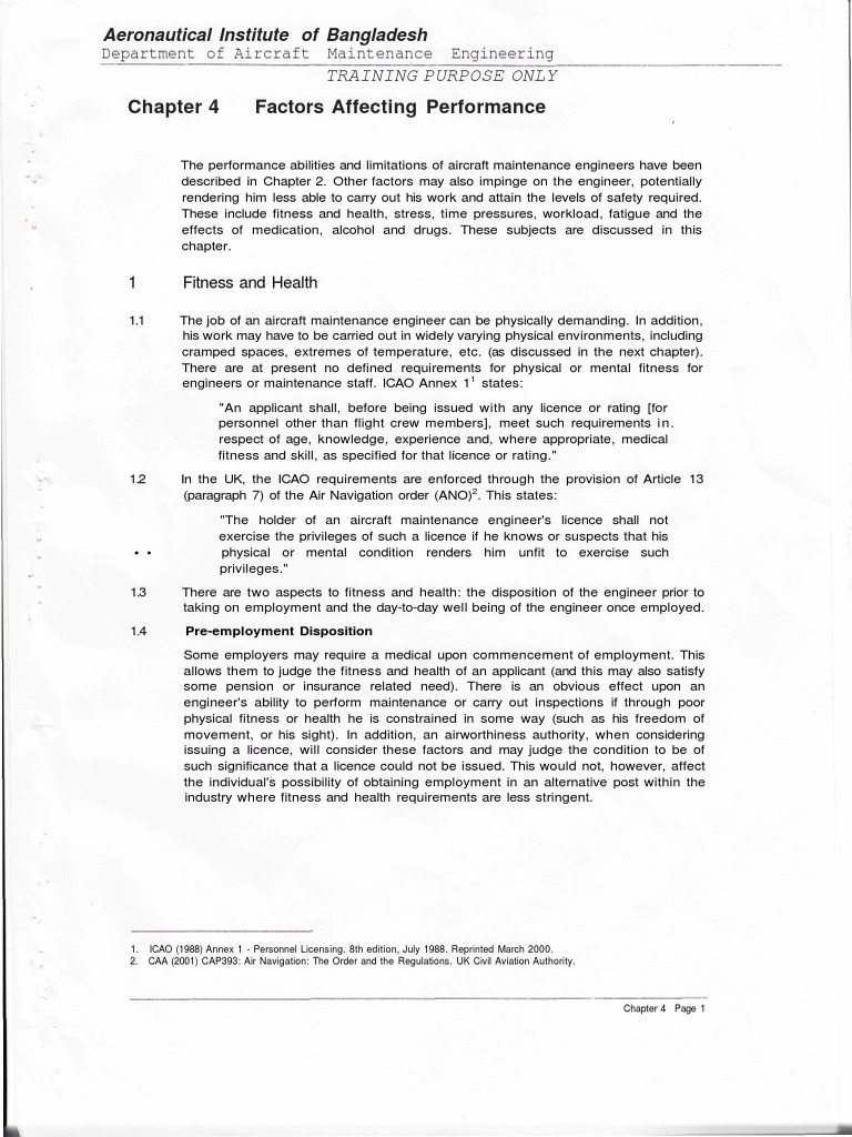 Factors Affecting Aircraft Maintenance Engineer Performance: An ...