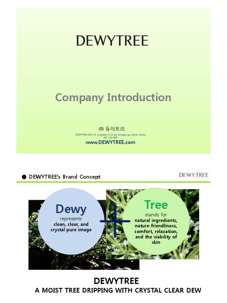 DEWY TREE Introduction | PDF | Cosmetics | Brand