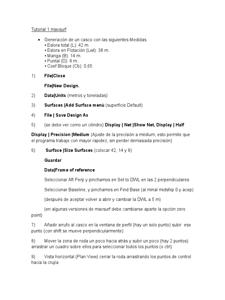 Tutorial Maxsurf | PDF | Informática y tecnología de la información