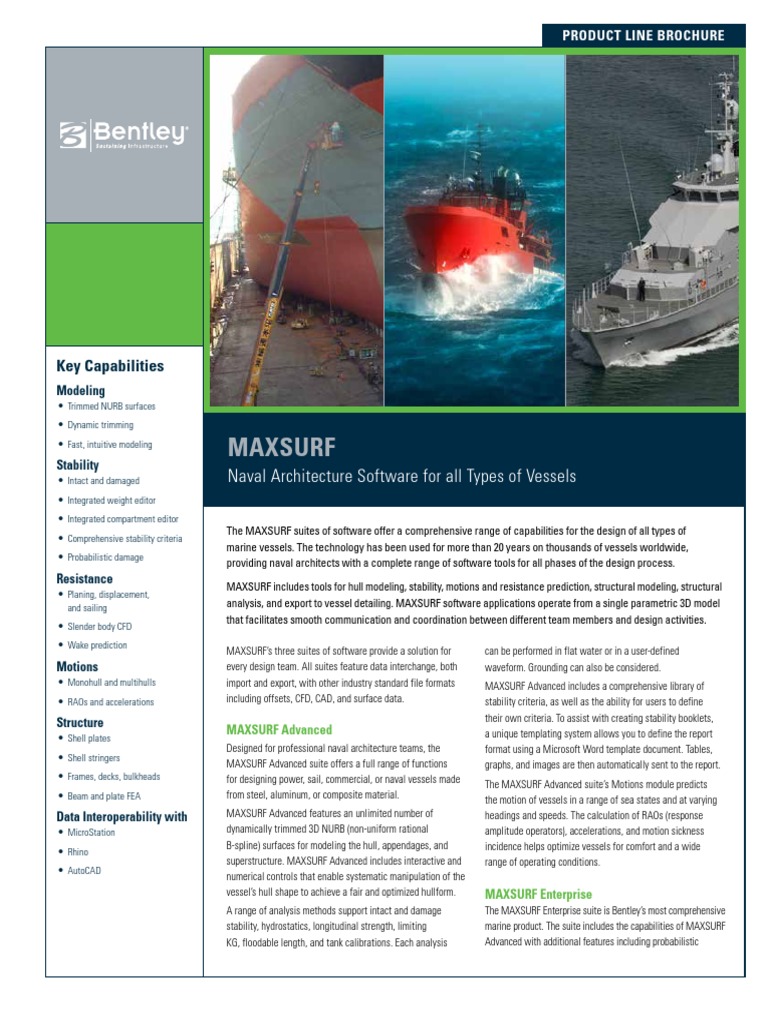 Maxsurf: Naval Architecture Software For All Types of Vessels | PDF