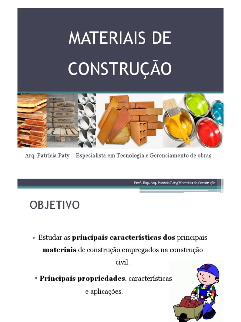 Aula 01 Introdução Aos Materiais de Construção | Ciência de materiais ...
