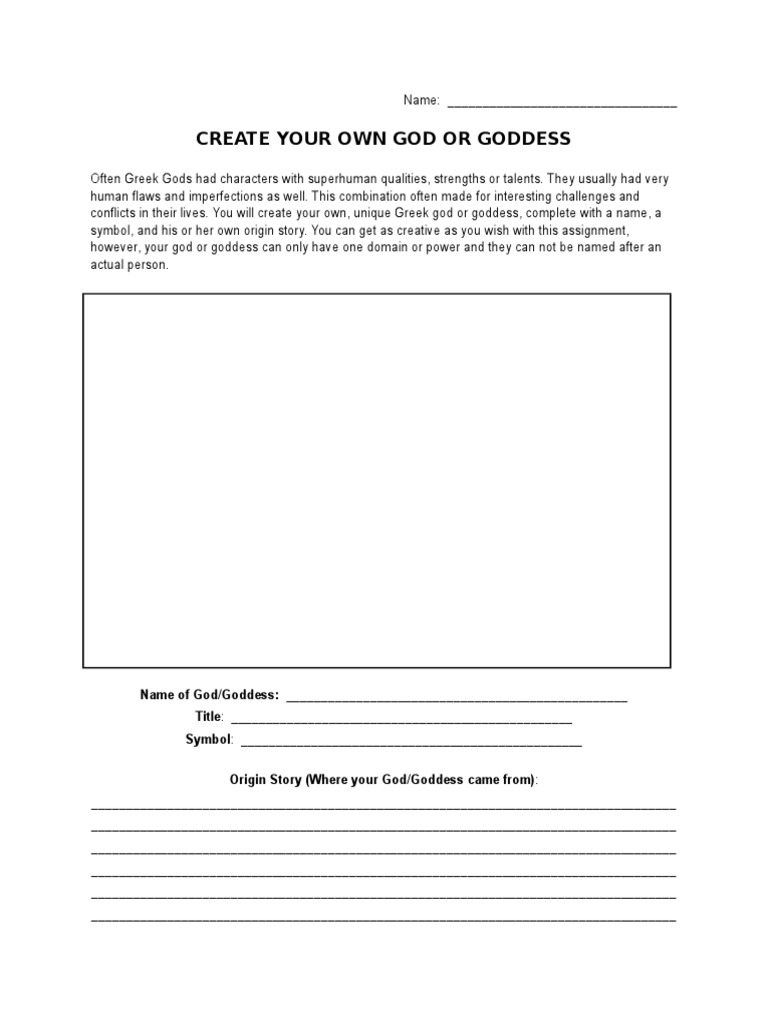 Create Your Own God or Goddess | PDF