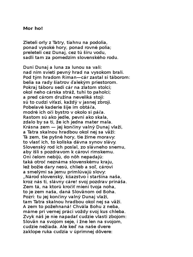 Samo Chalupka: Mor ho!