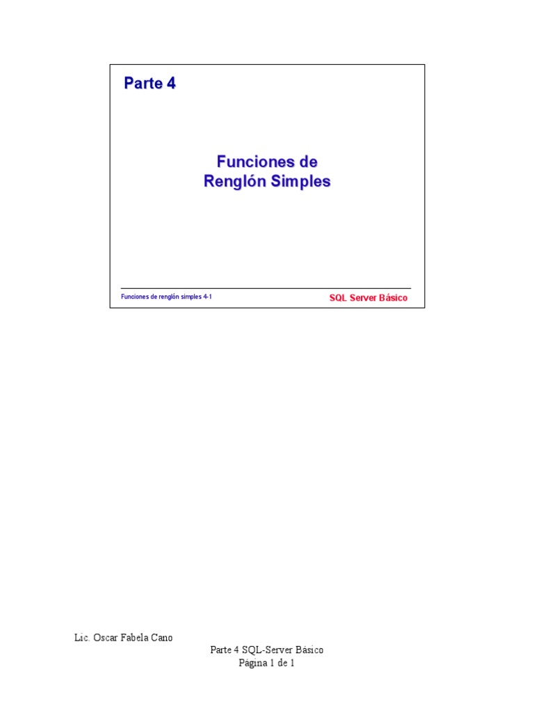 Funciones de Conjunto de Registros | PDF | SQL | Servidor SQL de Microsoft