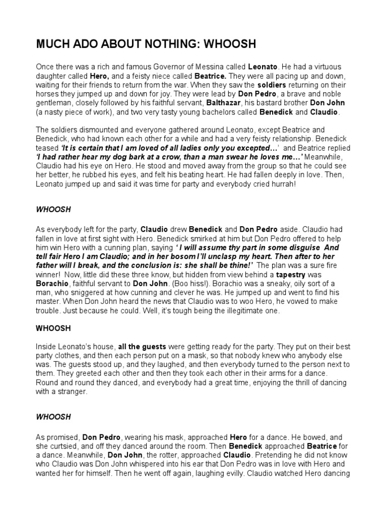 1 Whoosh Teacher Sheet-2 | PDF | Much Ado About Nothing | British Plays ...