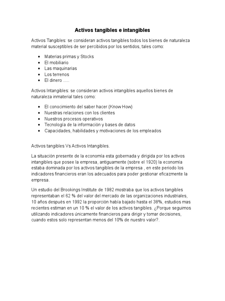 Activos Tangibles e Intangibles | PDF | Depreciación | Amortización ...