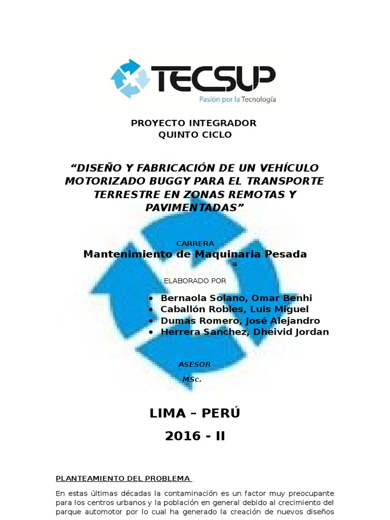 Proyecto Tecsup 2016 II - Tubular | PDF