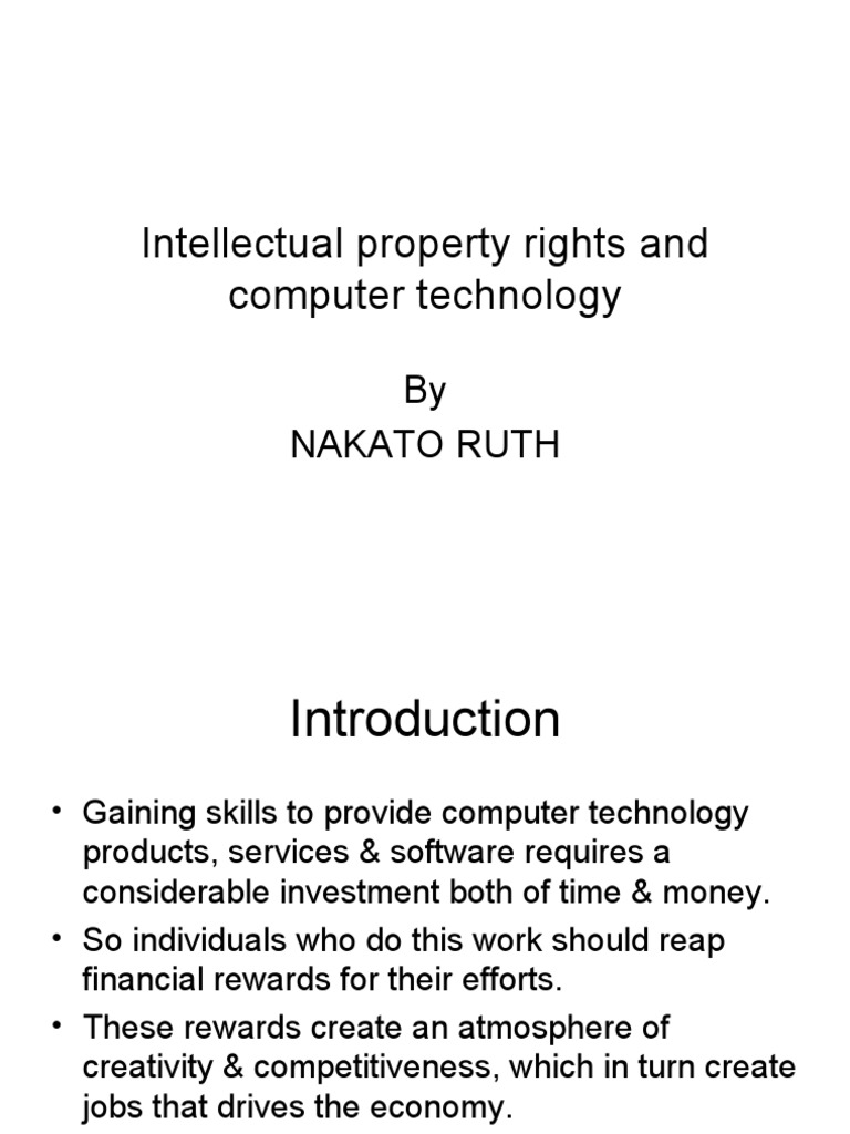 Intellectual Property in Computer Technology | PDF | Copyright ...