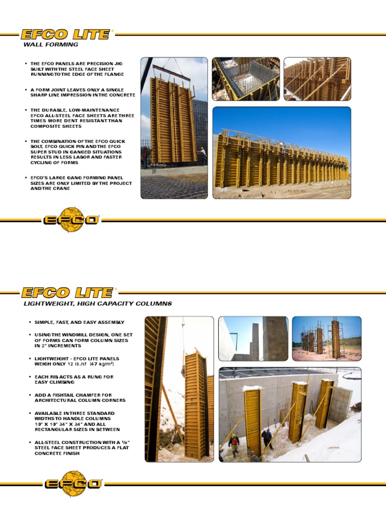 EFCO LITE Column and Hand E Form | Column | Economic Sectors