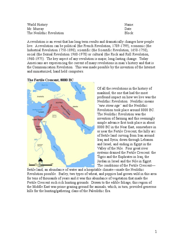 4-Neolithic Revolution | PDF | Fertile Crescent | Neolithic