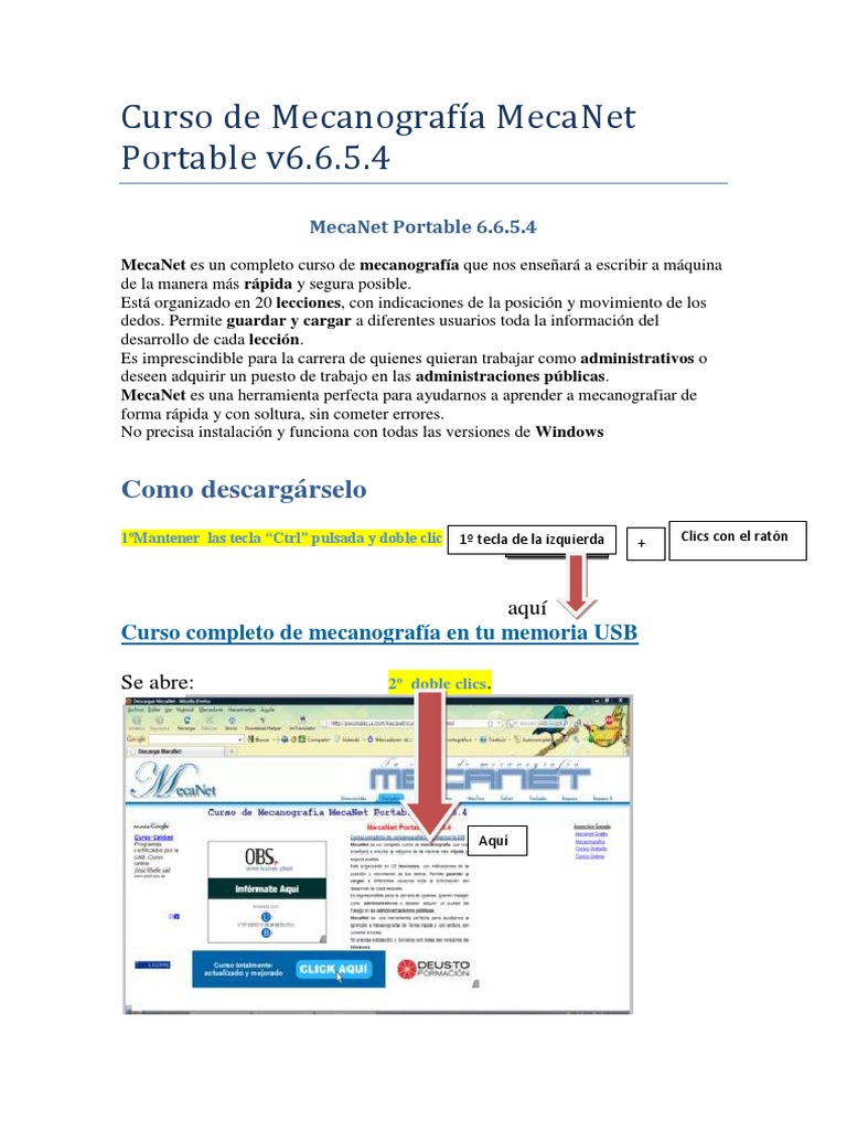 151 - Curso de Mecanografía MecaNet Portable v6 | PDF
