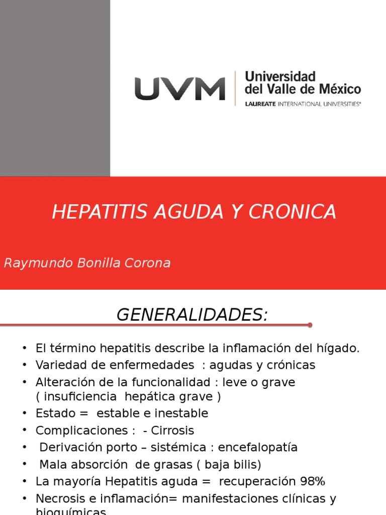 Hepatitis Aguda y Cronica.ppt | Hepatitis | Hepatitis B
