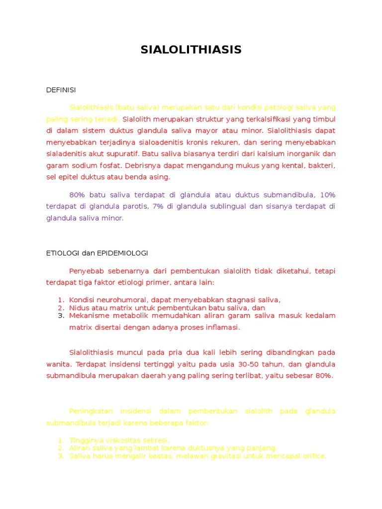 SIALOLITHIASIS | PDF