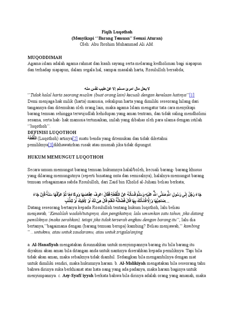 Fiqih Luqothoh Dan Harta Rikaz | PDF