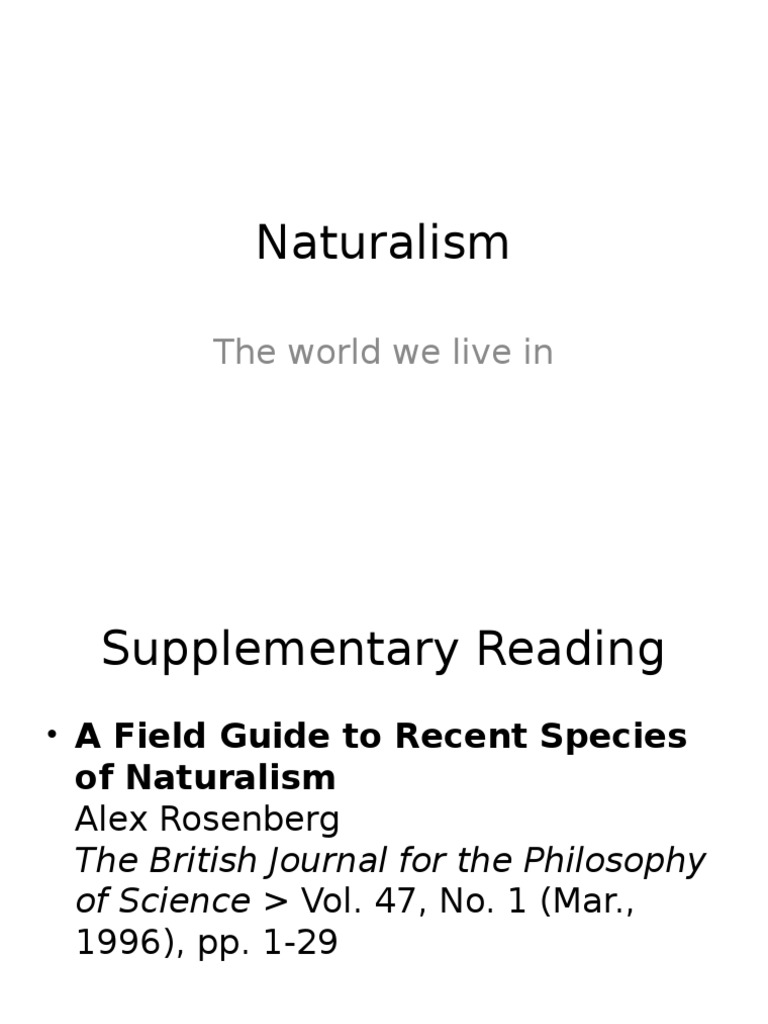 Naturalism: The World We Live in | PDF | Naturalism (Philosophy ...