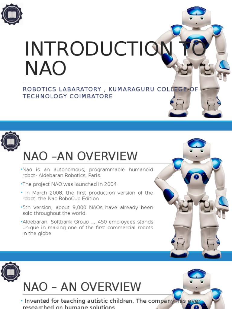 Nao Presentation - Robotics Lab, KCT | Download Free PDF | Sensor ...