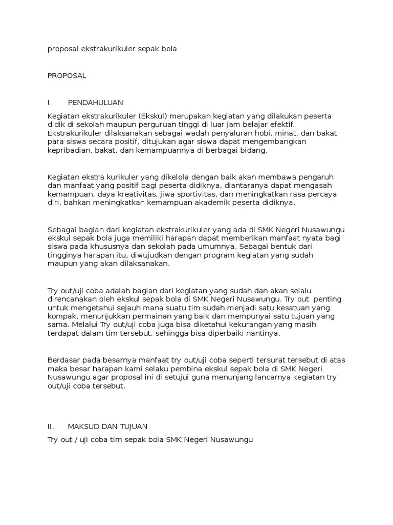 Proposal Eskul Bola Voli | PDF