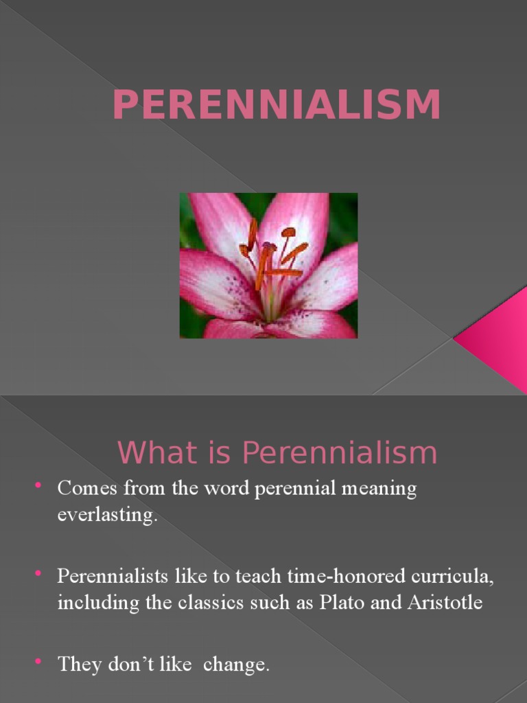 PERENNIALISM.pptx | Cognitive Science | Psychology & Cognitive Science