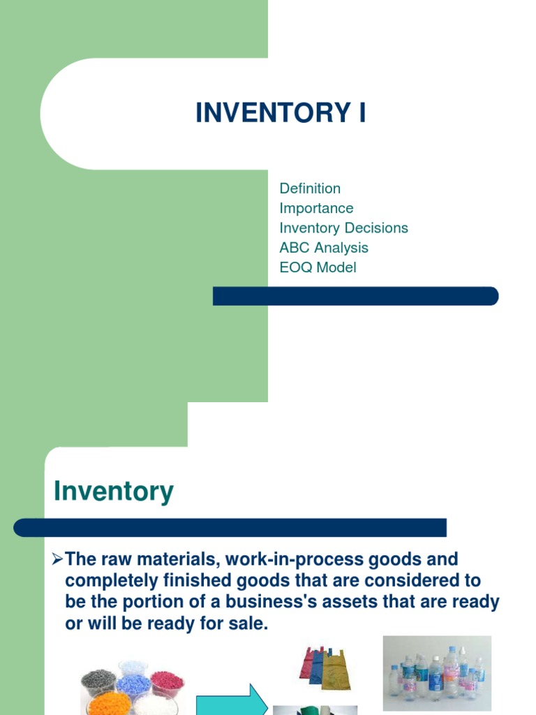 Inventory management concepts | PDF | Inventory | Distribution (Business)