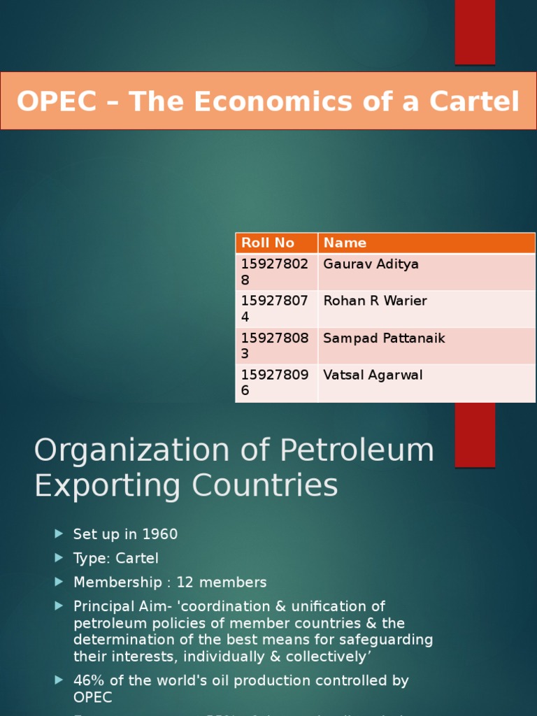 Economics of A Cartel | PDF | Cartel | Opec
