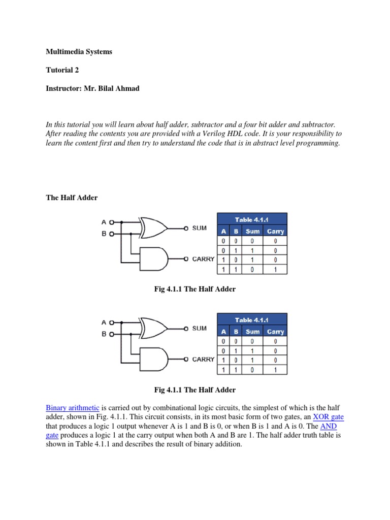 Multimedia Systems Tutorial | PDF | Logic Gate | Digital Technology