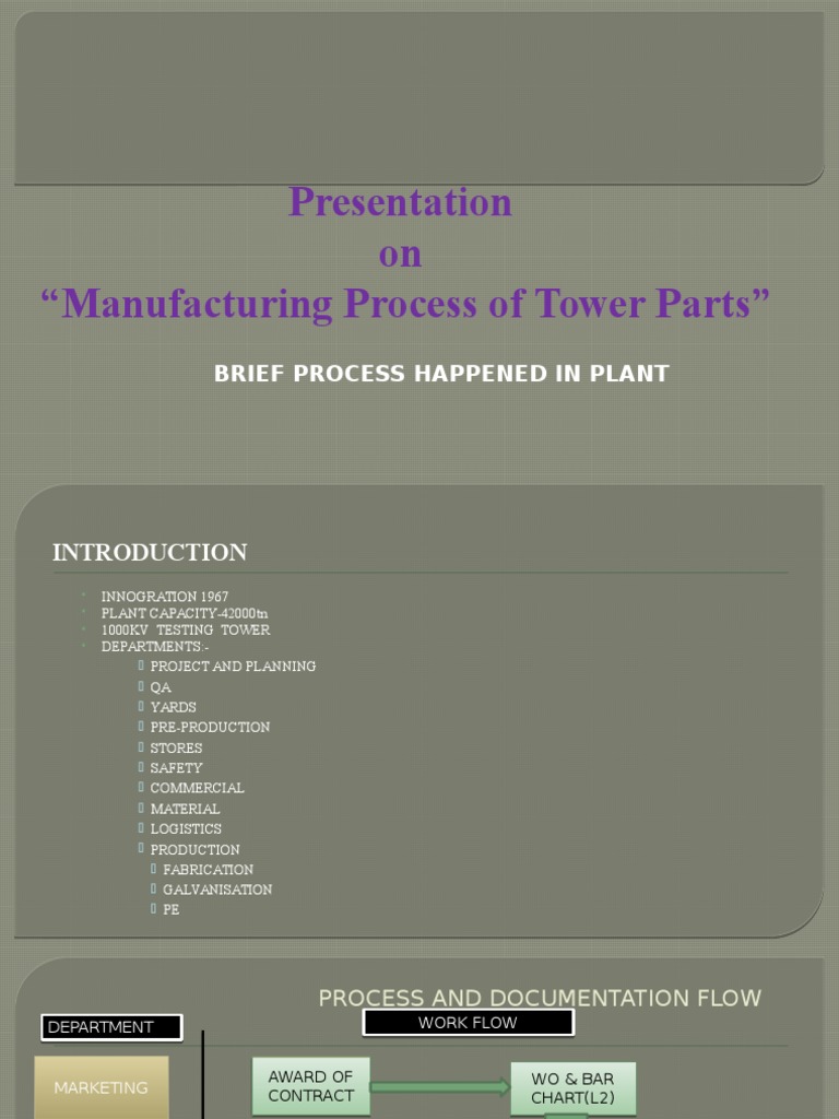 Manufacturing Process of Tower Parts | PDF | Galvanization | Rust