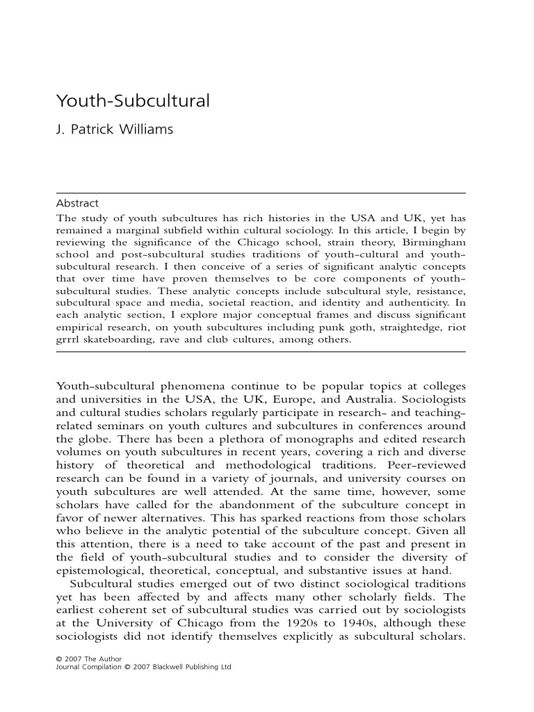 Cultures and Subcultures | PDF | Deviance (Sociology) | Sociology