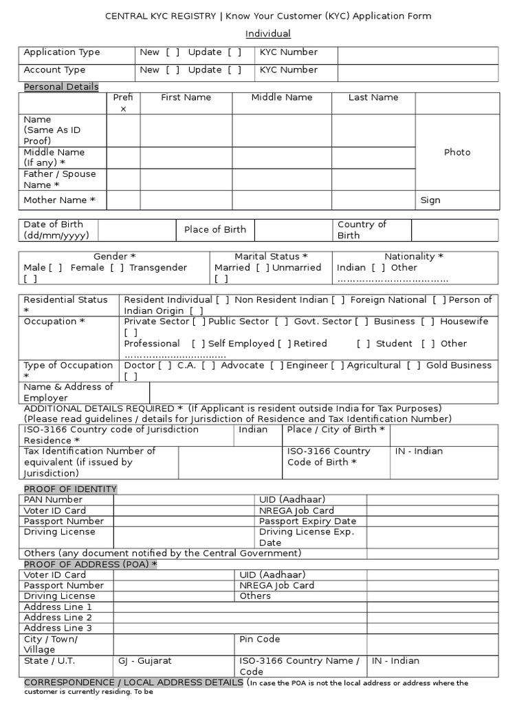 Central Kyc Registry | PDF